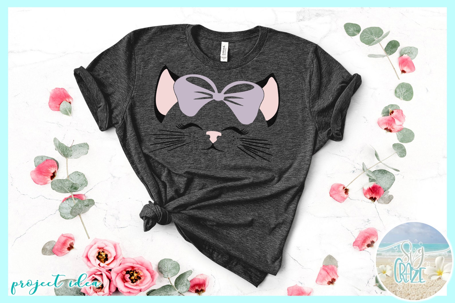 Kitty Cat Face With Bow SVG Files for Cricut Silhouette - Dxf Eps Pdf ...