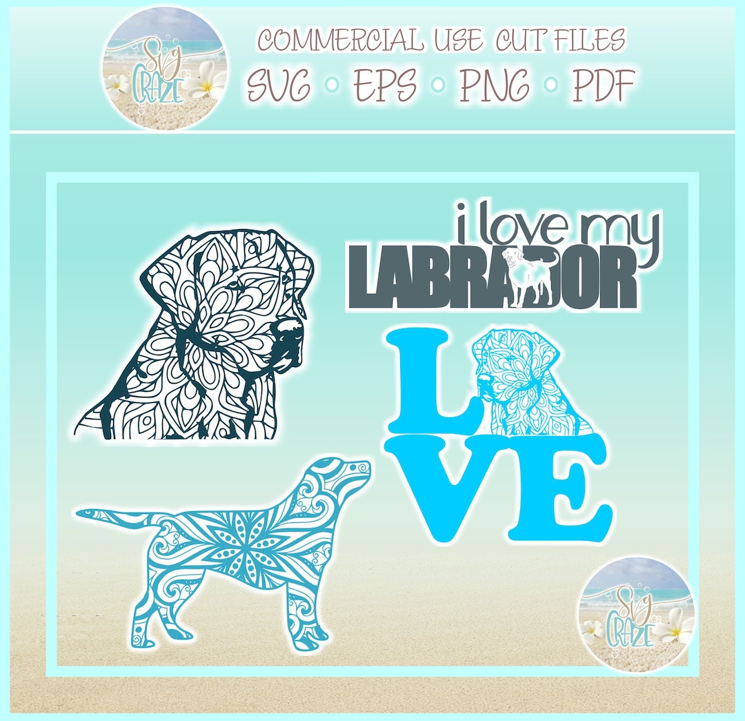 Labrador Mandala Zentangle Bundle SVG Files for Cricut Silhouette - Dxf ...
