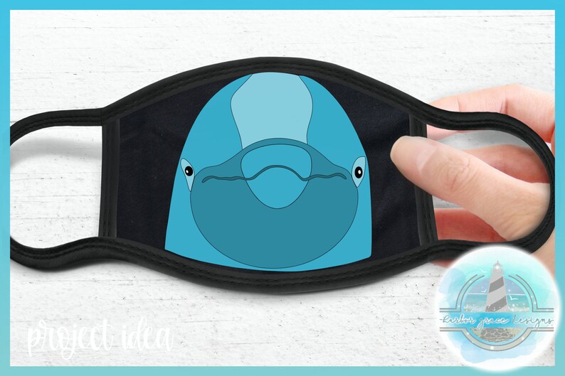 Dolphin Face Mask SVG Files for Cricut Silhouette - Dxf Eps Pdf Png ...