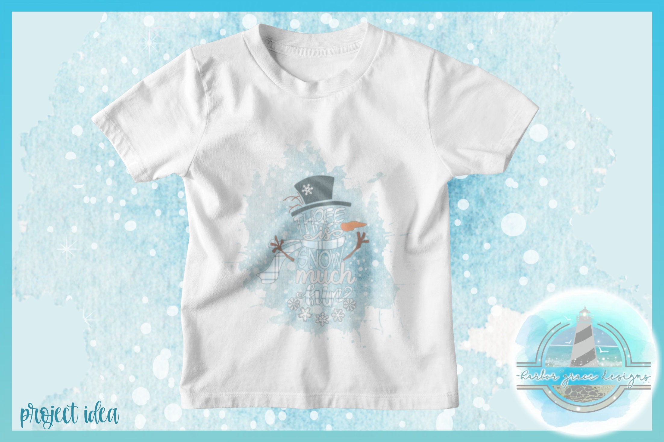 Snowman PNG Three Is Snow Much Fun Snowman Quote Kids | Etsy