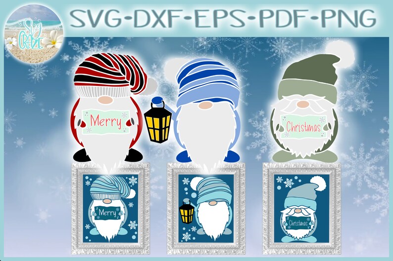 Merry Christmas Gnomes SVG Files for Cricut Silhouette - Dxf Eps Pdf ...