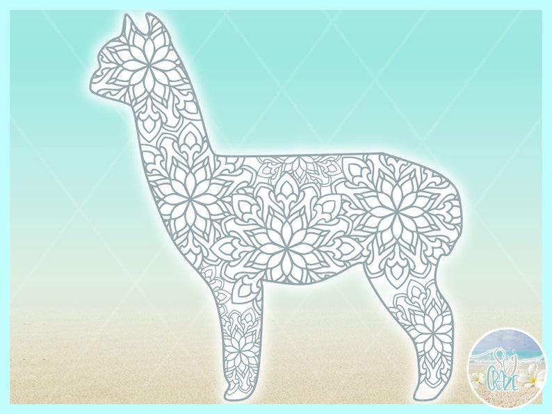 Alpaca or Llama Mandala Zentangle SVG Files for Cricut Silhouette - Dxf ...