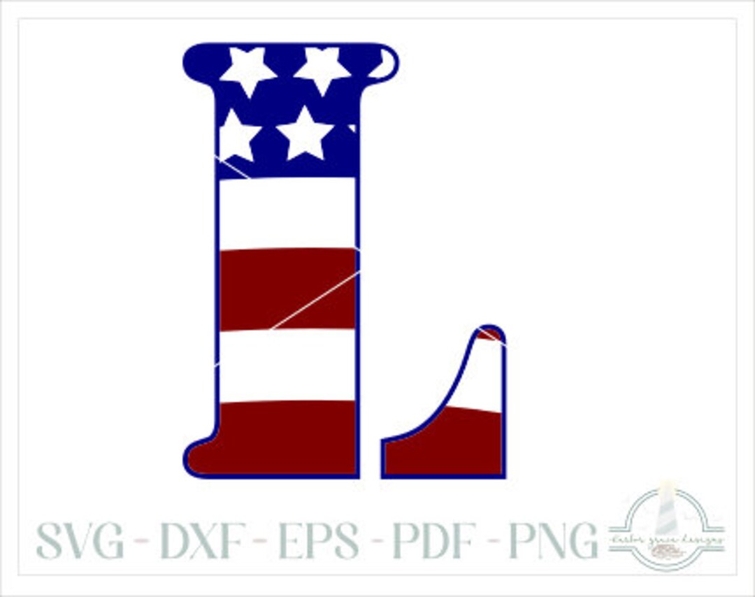 Letter L USA Flag Stars and Stripes SVG Files for Cricut Silhouette ...