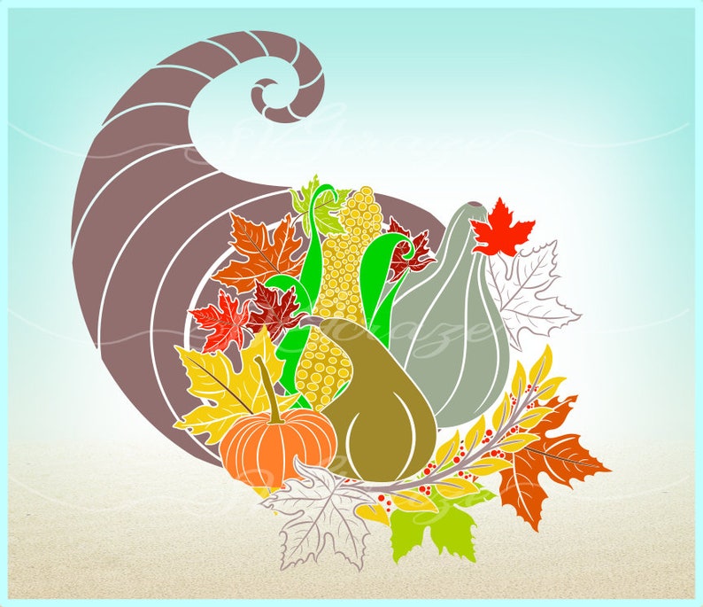 Thanksgiving Cornucopia SVG Files for Cricut Silhouette Dxf | Etsy
