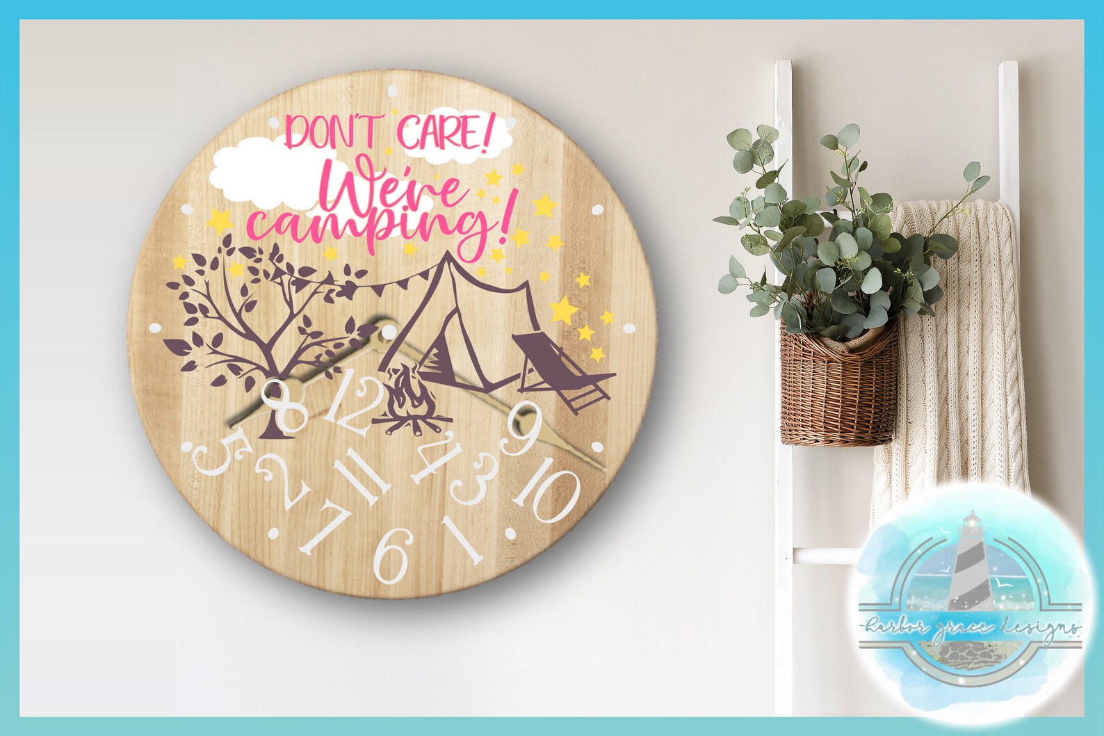 Camping Quote Funny Clock Quote Round Sign SVG Files for - Etsy
