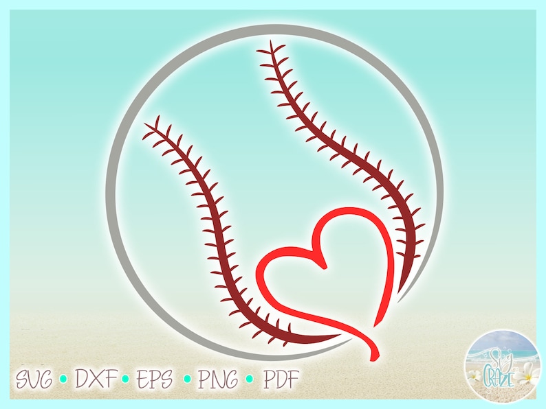 Baseball With Heart Sports Enthusiast SVG Files for Cricut Silhouette ...