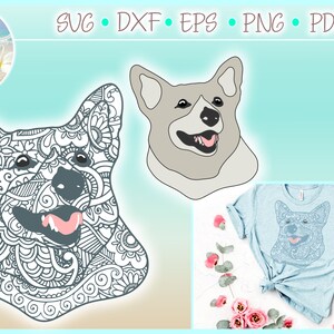 Corgi Dog Mandala Zentangle SVG Files for Cricut Silhouette - Dxf Eps ...