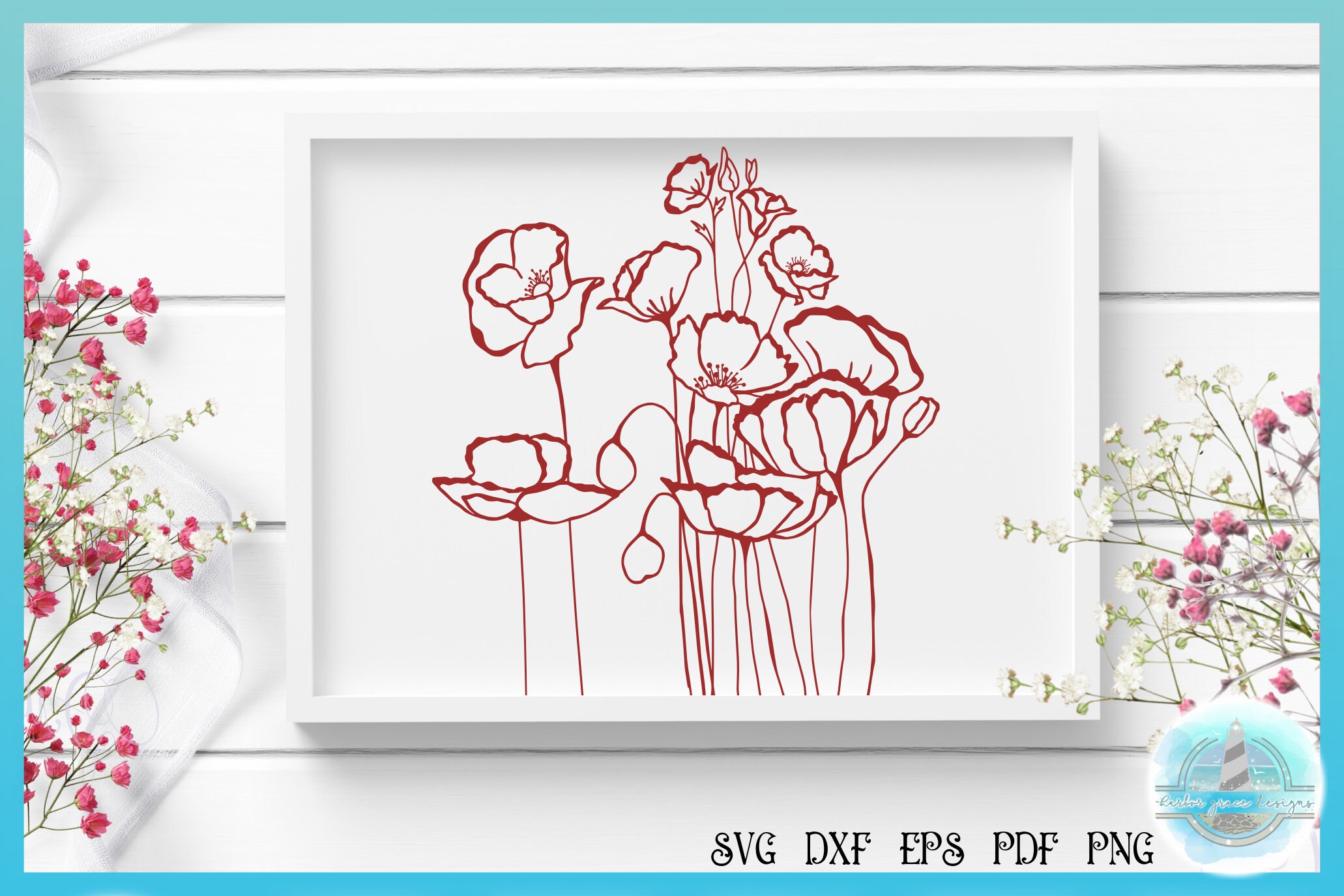 Poppies SVG | Poppy Flowers SVG | Flower SVG Files for Cricut ...