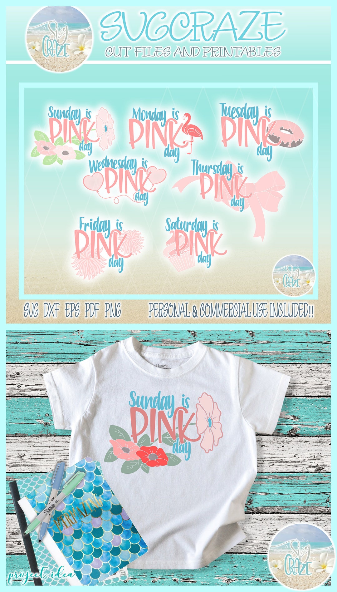 Every Day is Pink Day Quote Bundle SVG Files for Cricut Silhouette ...