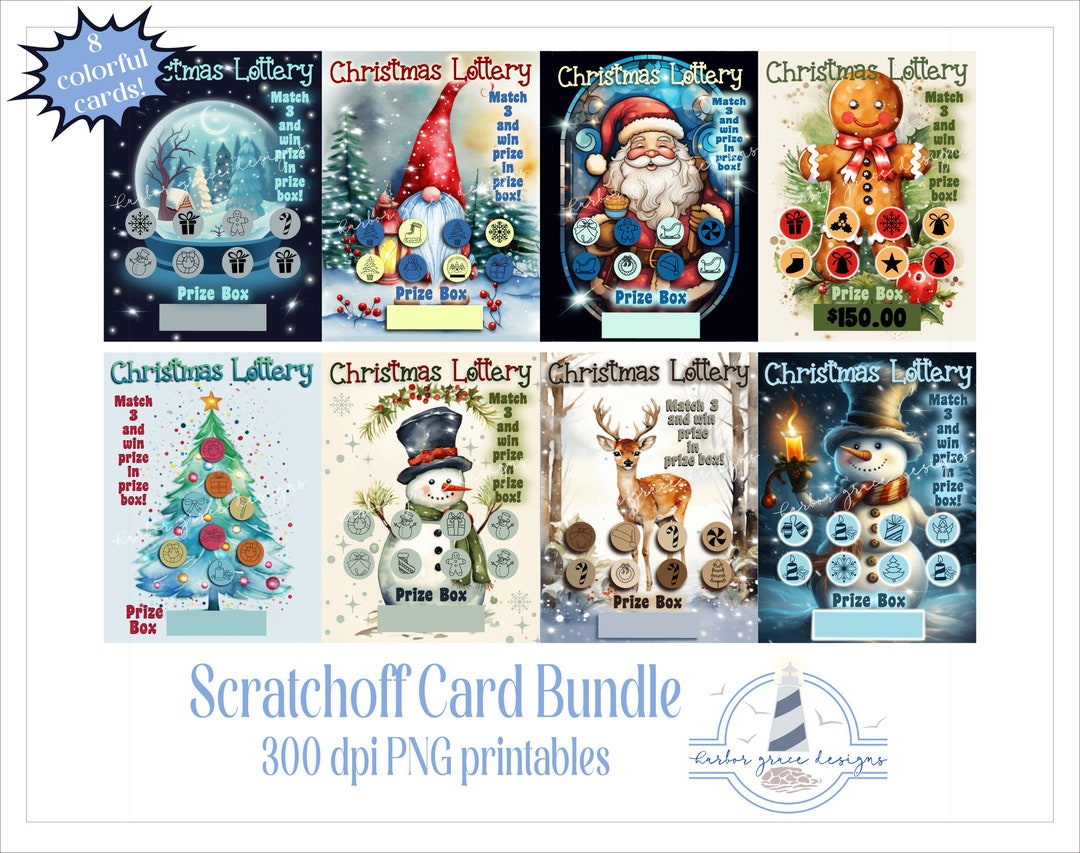 Christmas Scratchoff Card Printable Bundle - Cricut and Silhouette ...