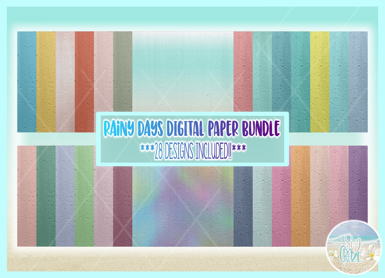 Rainy Days Digital Paper Bundle 28 Designs Included 12 X 12 300 DPI ...