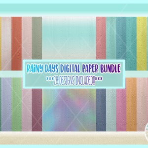 Rainy Days Digital Paper Bundle 28 Designs Included 12 X 12 300 DPI ...