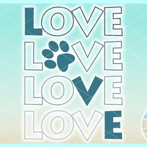 Pet Love Pawprint SVG Files for Cricut Silhouette - Dxf Eps Pdf Png ...