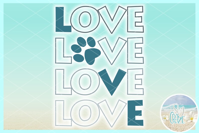 Pet Love Pawprint SVG Files for Cricut Silhouette - Dxf Eps Pdf Png ...