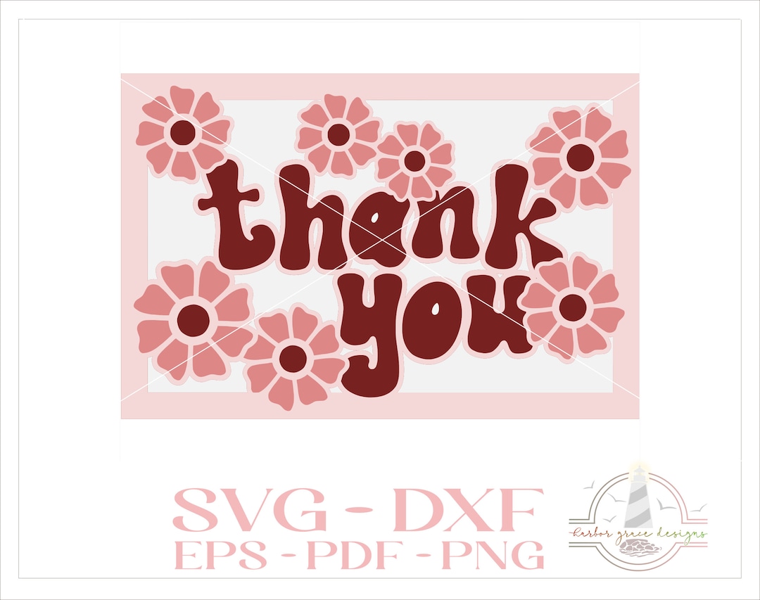 Thank You Card, Layered Card Front, SVG Files for Cricut and Silhouette ...