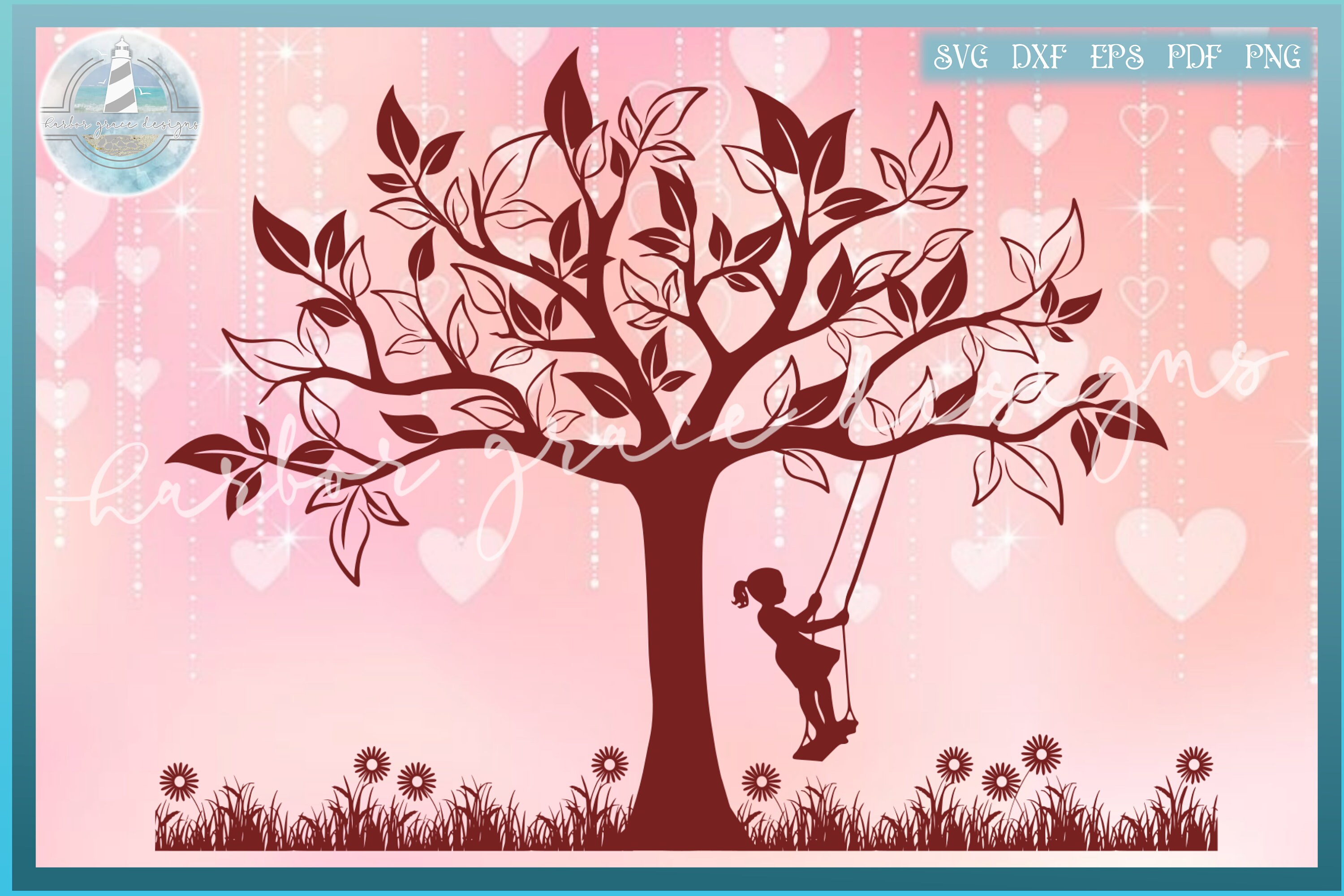 Girl Swinging in Tree Swing SVG Files for Cricut Silhouette - Etsy ...