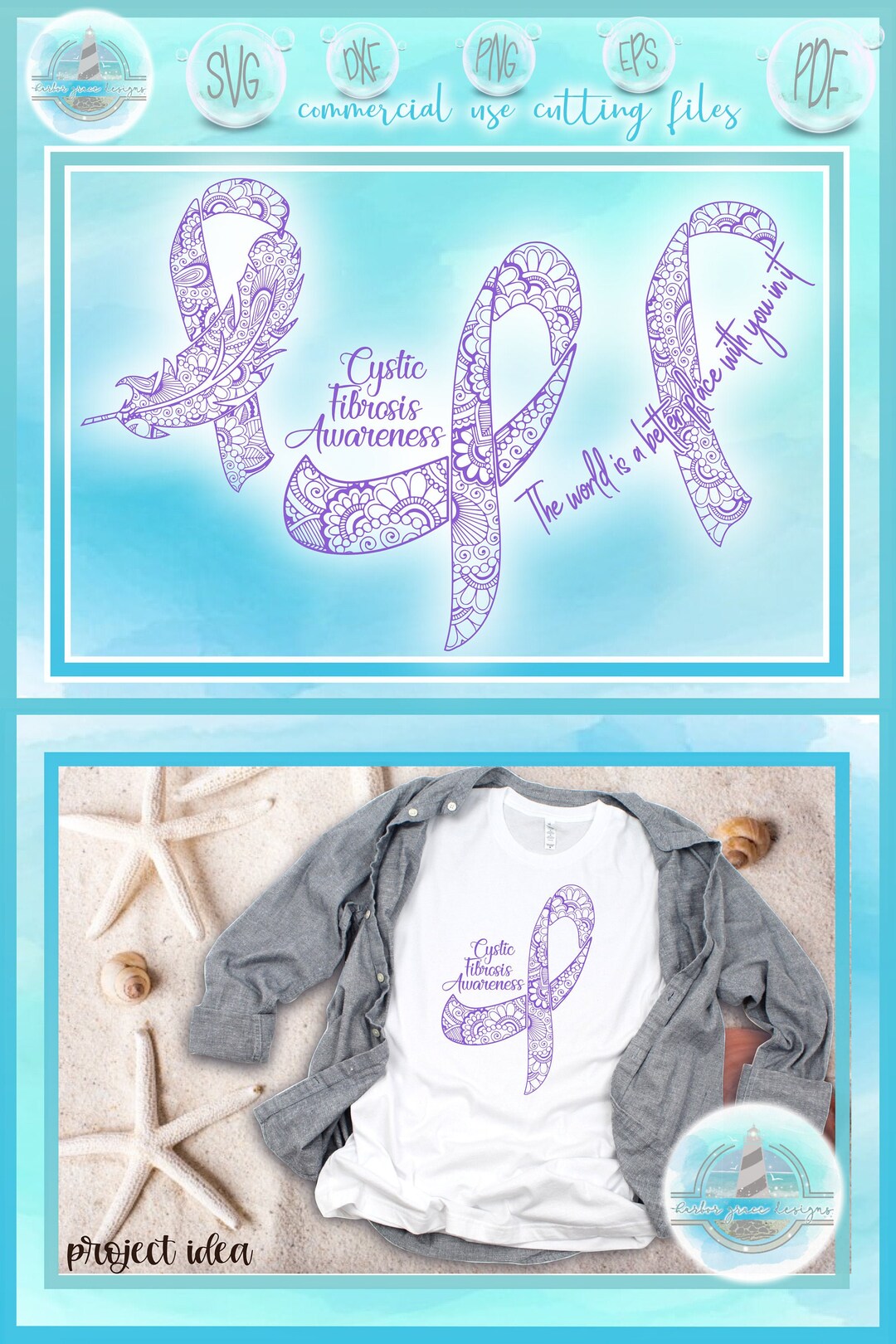 Cystic Fibrosis Awareness Quote Bundle SVG Dxf Eps Png PDF for Cricut ...