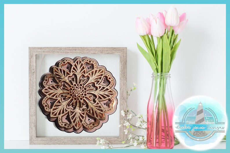 3D Layered Design | Flower Mandala SVG File | Multi Layered Mandala SVG ...