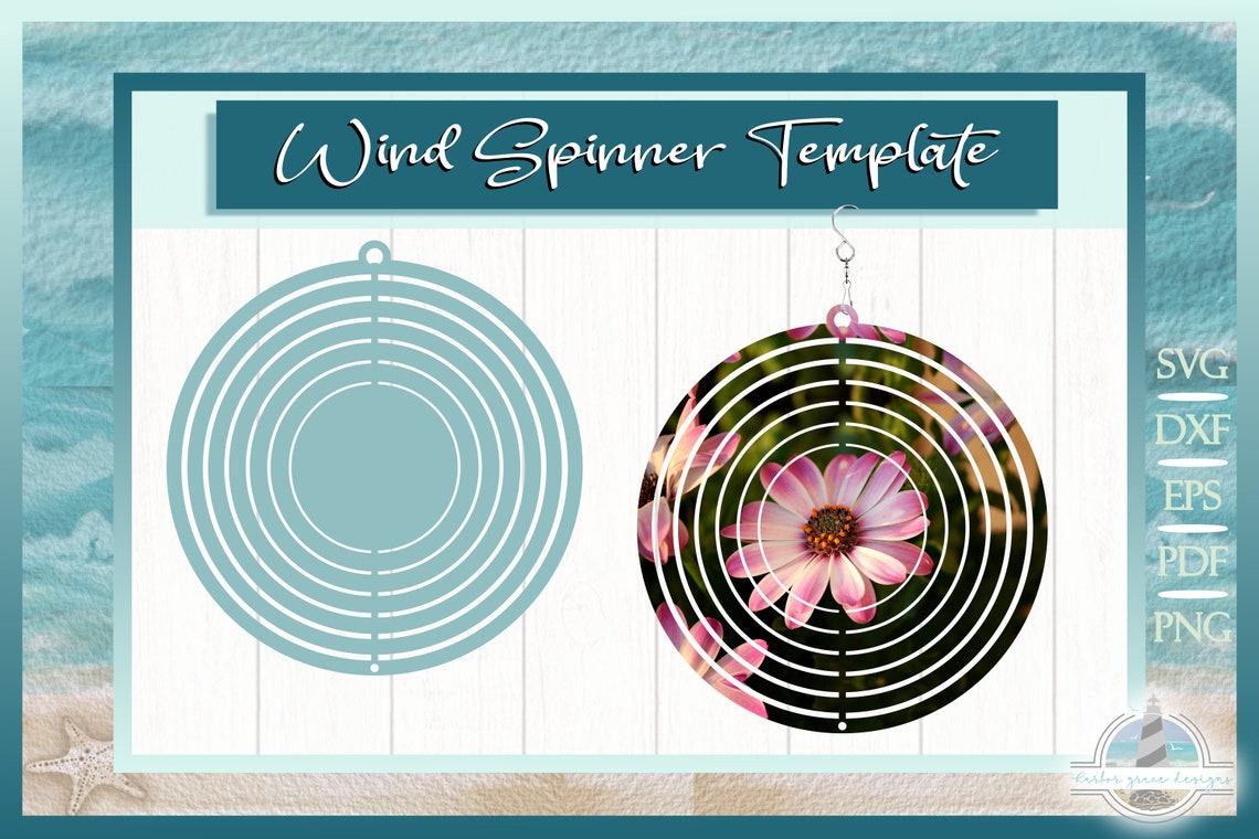 Circle Wind Spinner Template SVG - Windspinner Svg - Hanging Wind ...