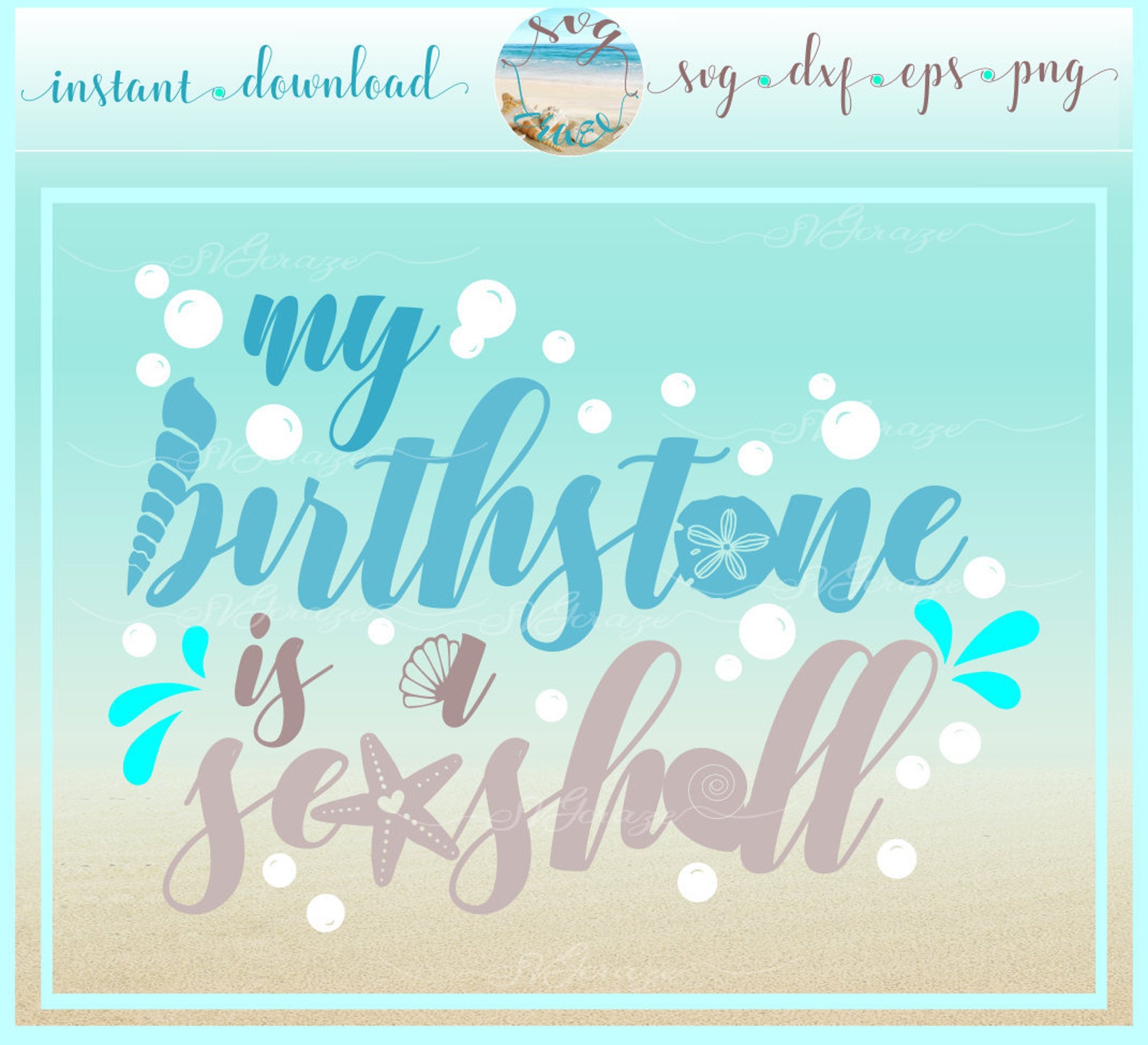 My Birthstone is A Seashell Quote SVG Files for Cricut - Etsy