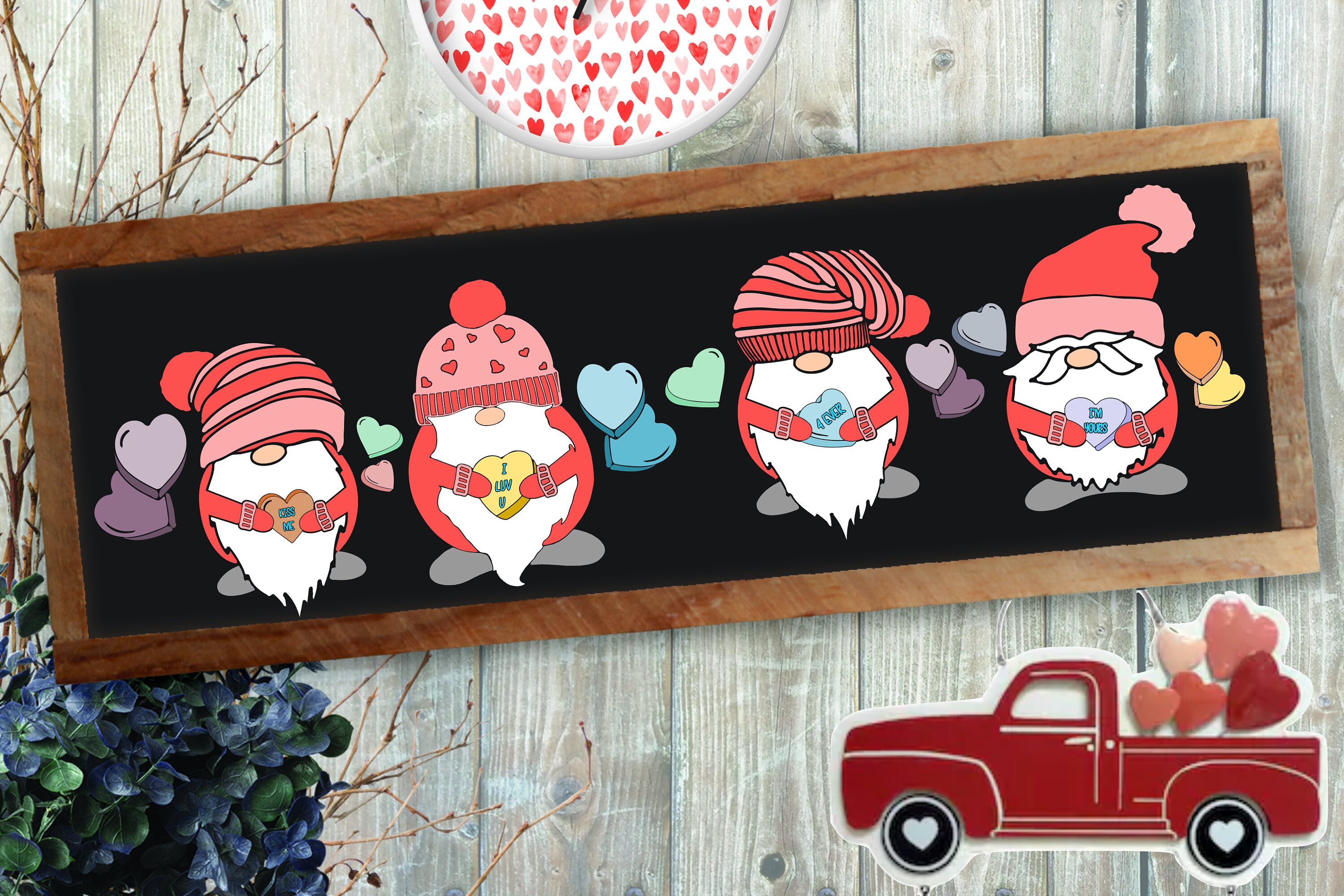 Valentine Gnome Sweethearts Quotes Mini SVG Files for Cricut Silhouette ...