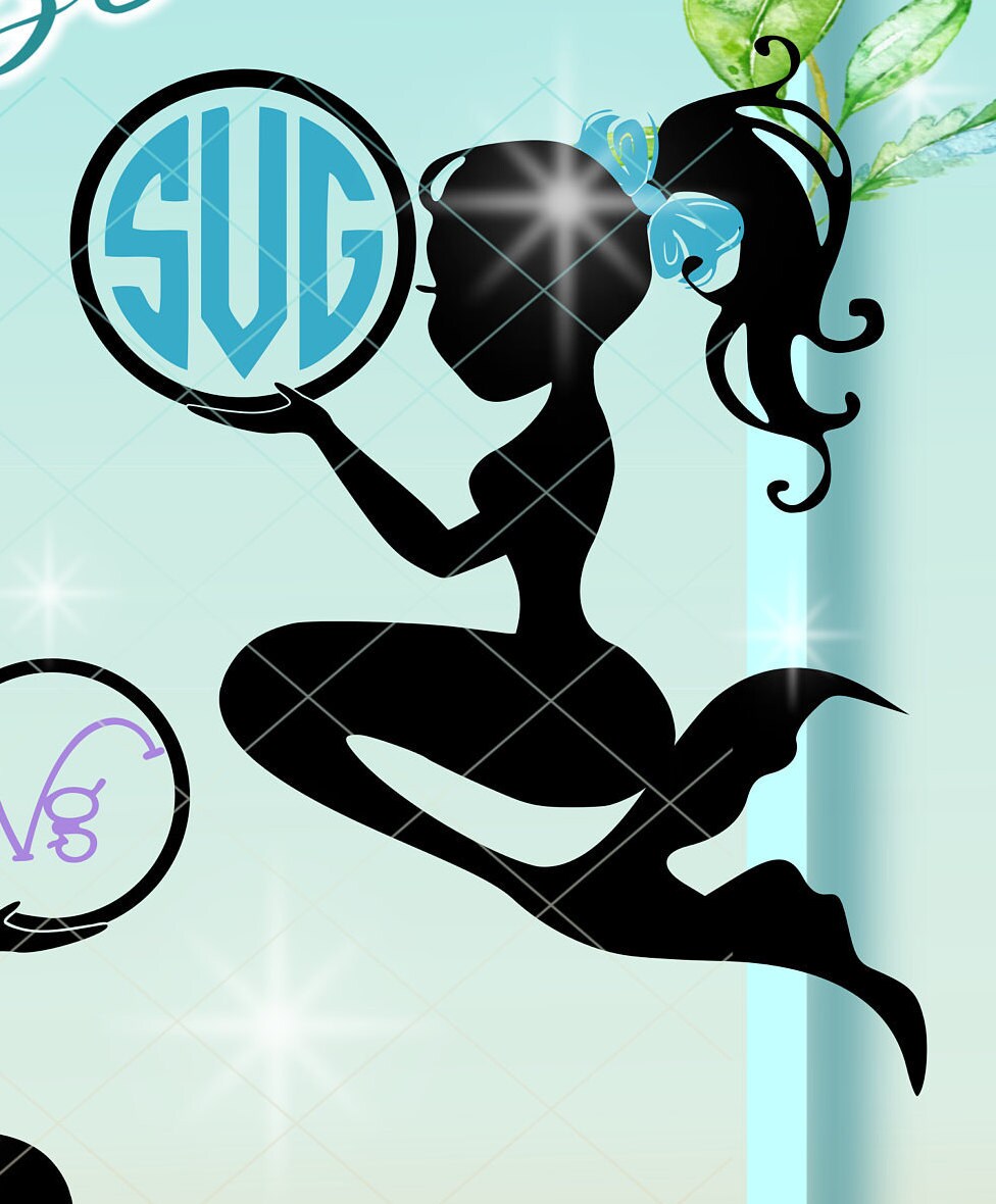 Mermaid Monogram SVG Files for Cricut Silhouette Dxf Eps Pdf - Etsy
