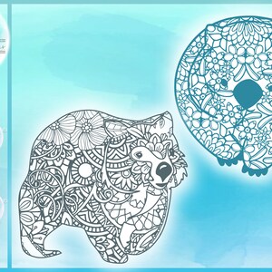 Wombat Mandala Zentangle SVG Files for Cricut Silhouette - Dxf Eps Pdf ...