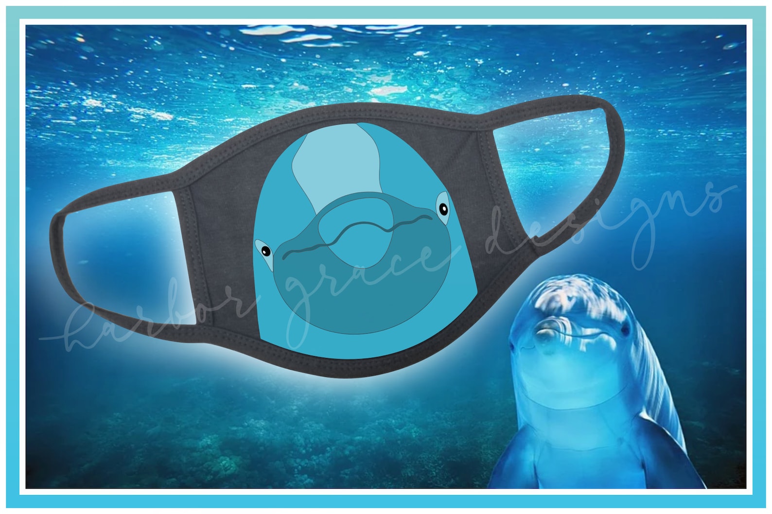 Dolphin Face Mask SVG Files for Cricut Silhouette Dxf Eps - Etsy