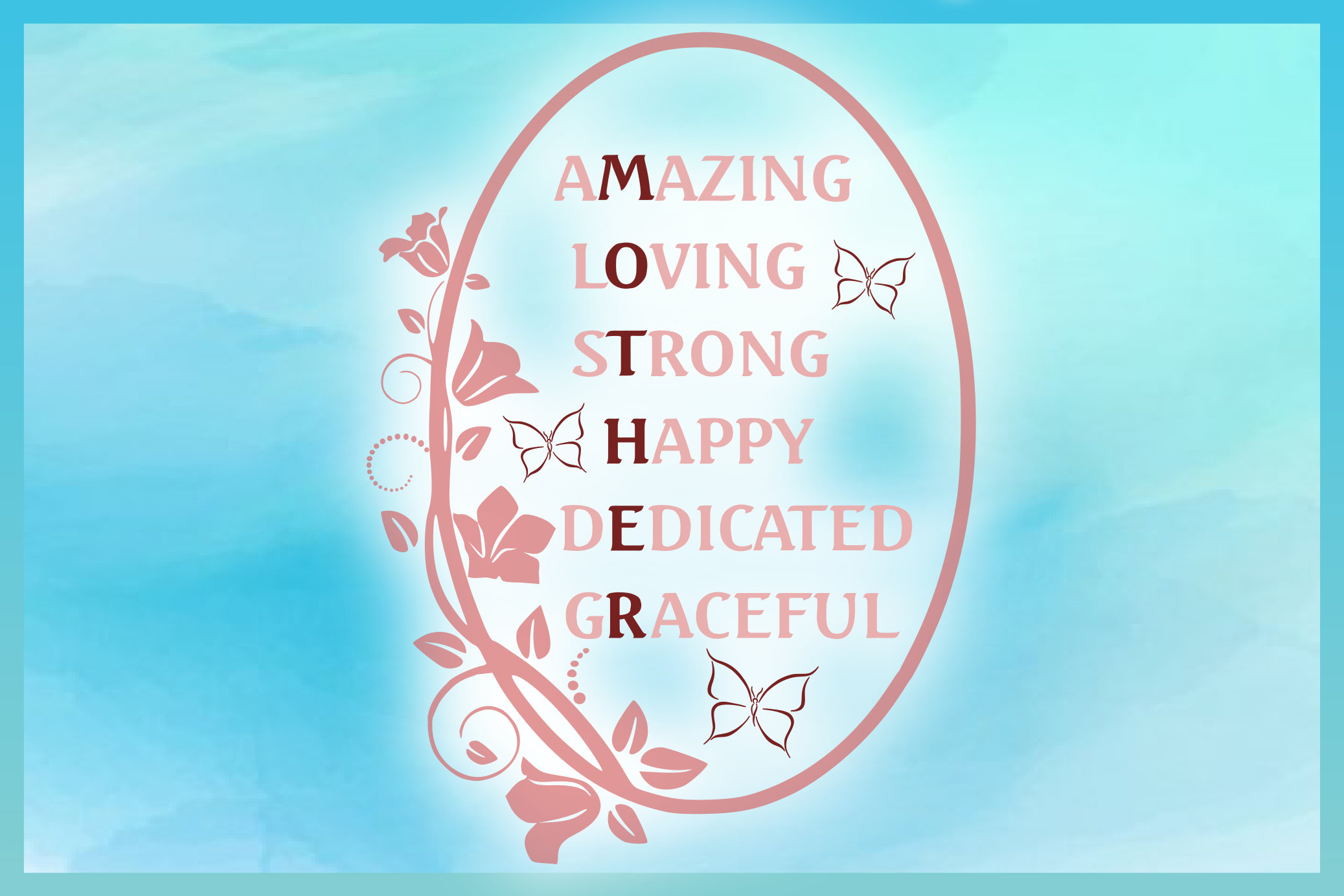 Mother Anagram With Floral Frame SVG Files for Cricut | Etsy
