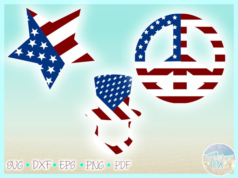 Usa Flag Shapes Bundle 16 Designs SVG Files for Cricut Silhouette - Dxf ...