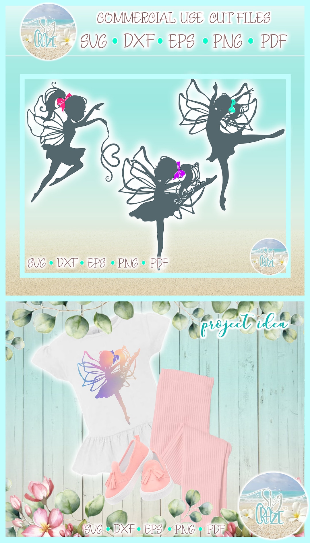 Fairy Ballerina Mini Bundle SVG Files for Cricut Silhouette - Dxf Eps ...