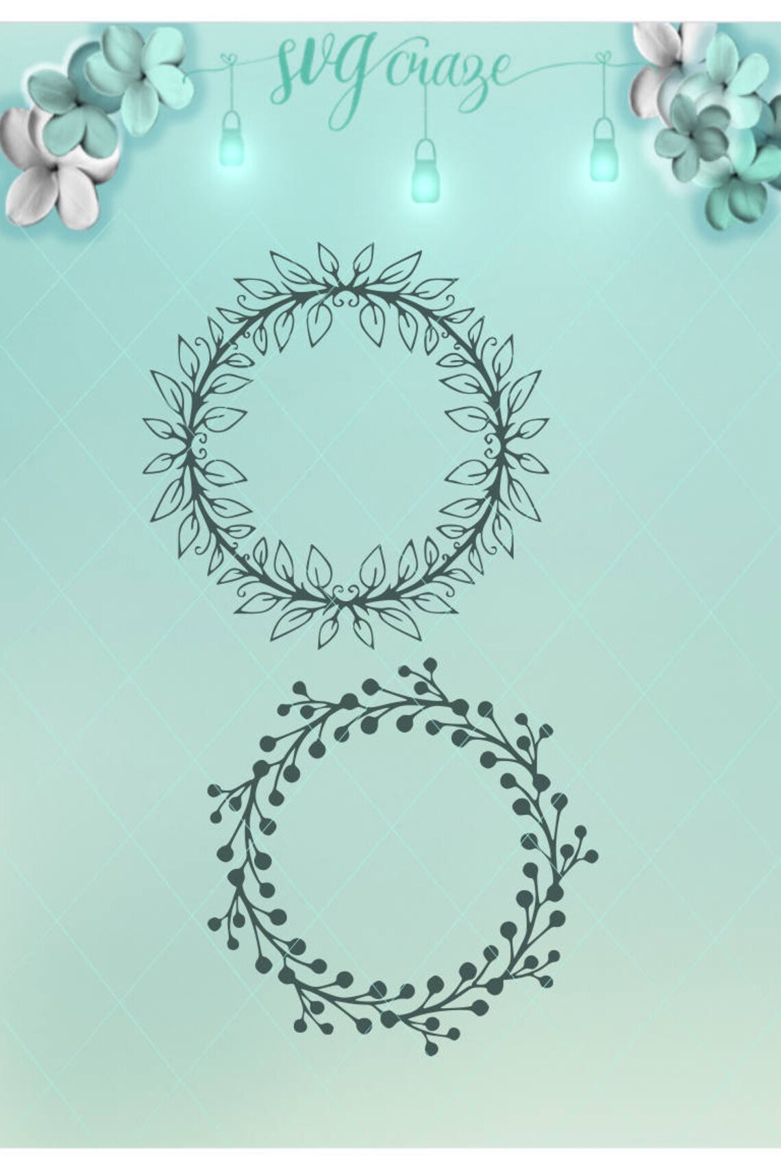 Berry Wreath SVG Files for Cricut Silhouette - Dxf Eps Pdf Png Included ...