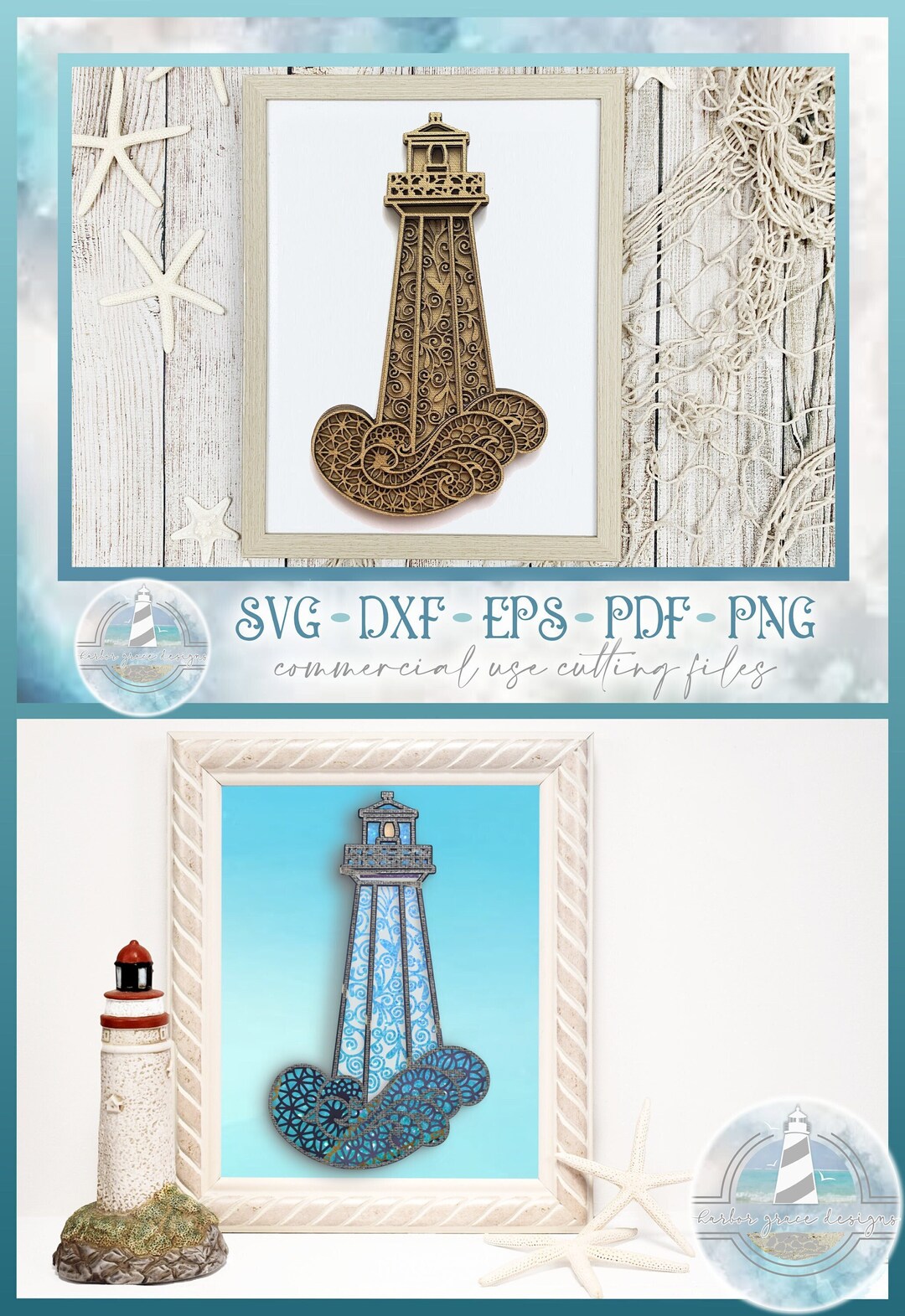 3D Lighthouse Mandala SVG | Multi Layered Design | Mandala SVG Files ...