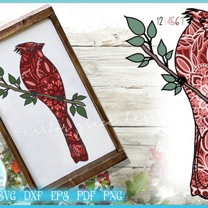 3D Layered Cardinal | Cardinal Mandala SVG File | Multi Layered Mandala ...