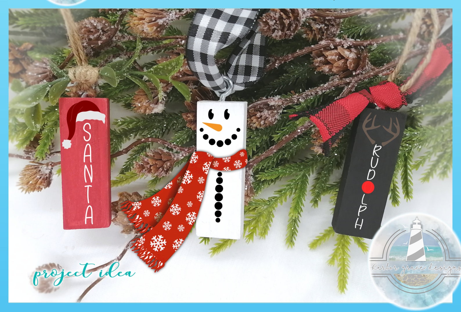 Christmas Ornament Words SVG Bundle Wood Block Ornaments - Etsy