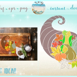 Thanksgiving Cornucopia SVG Files for Cricut Silhouette - Dxf Eps Pdf ...