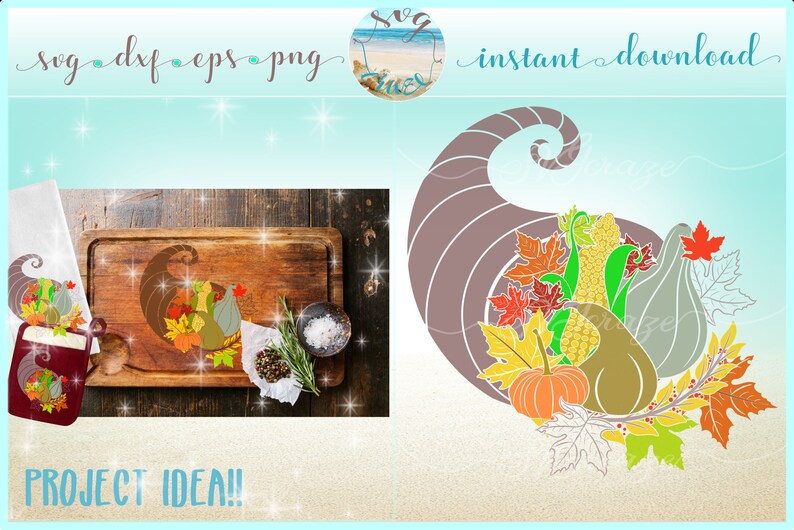Thanksgiving Cornucopia SVG Files for Cricut Silhouette Dxf - Etsy