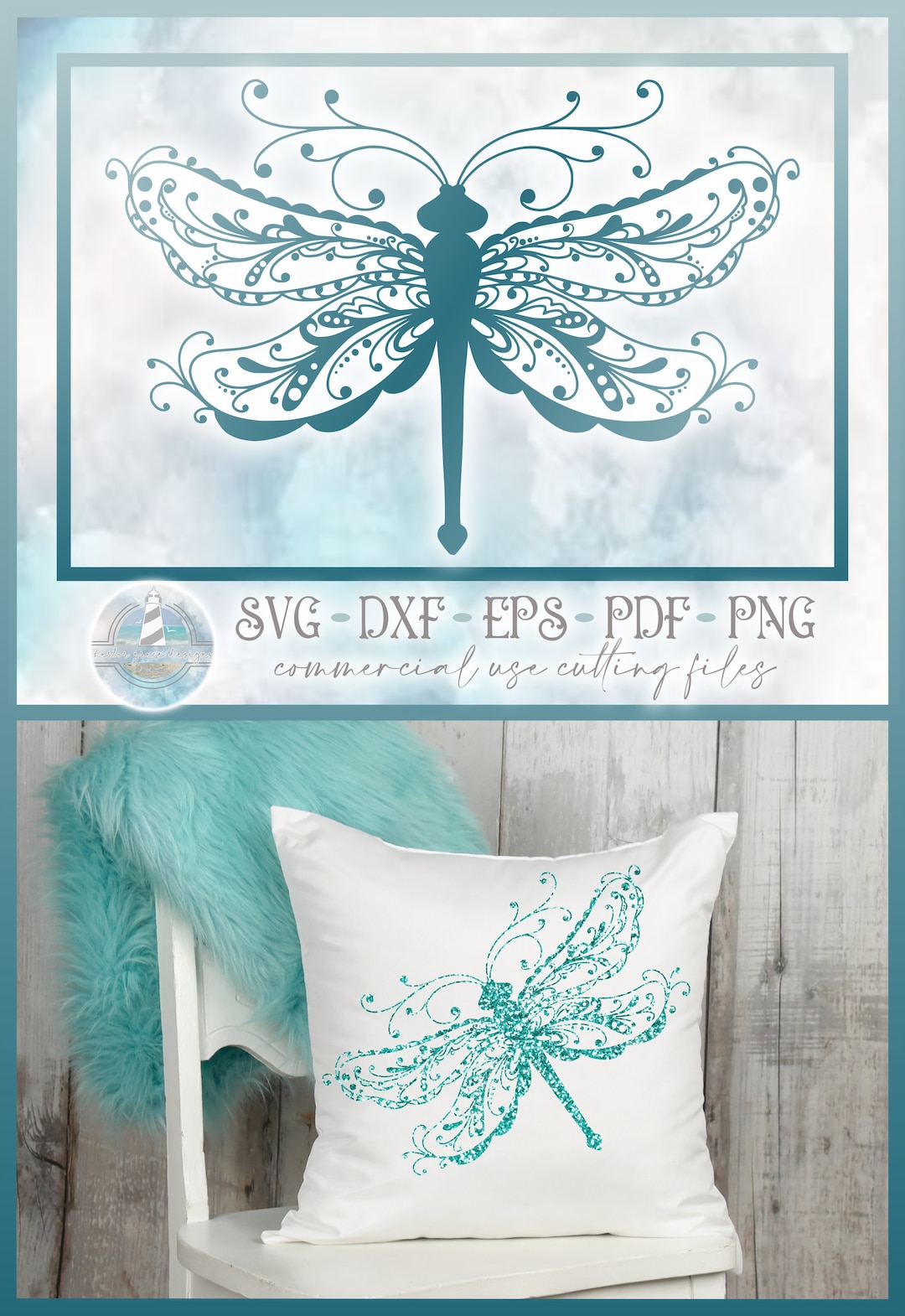 Dragonfly Mandala SVG, Intricate Lace Dragonfly Mandala, Vinyl Decal ...