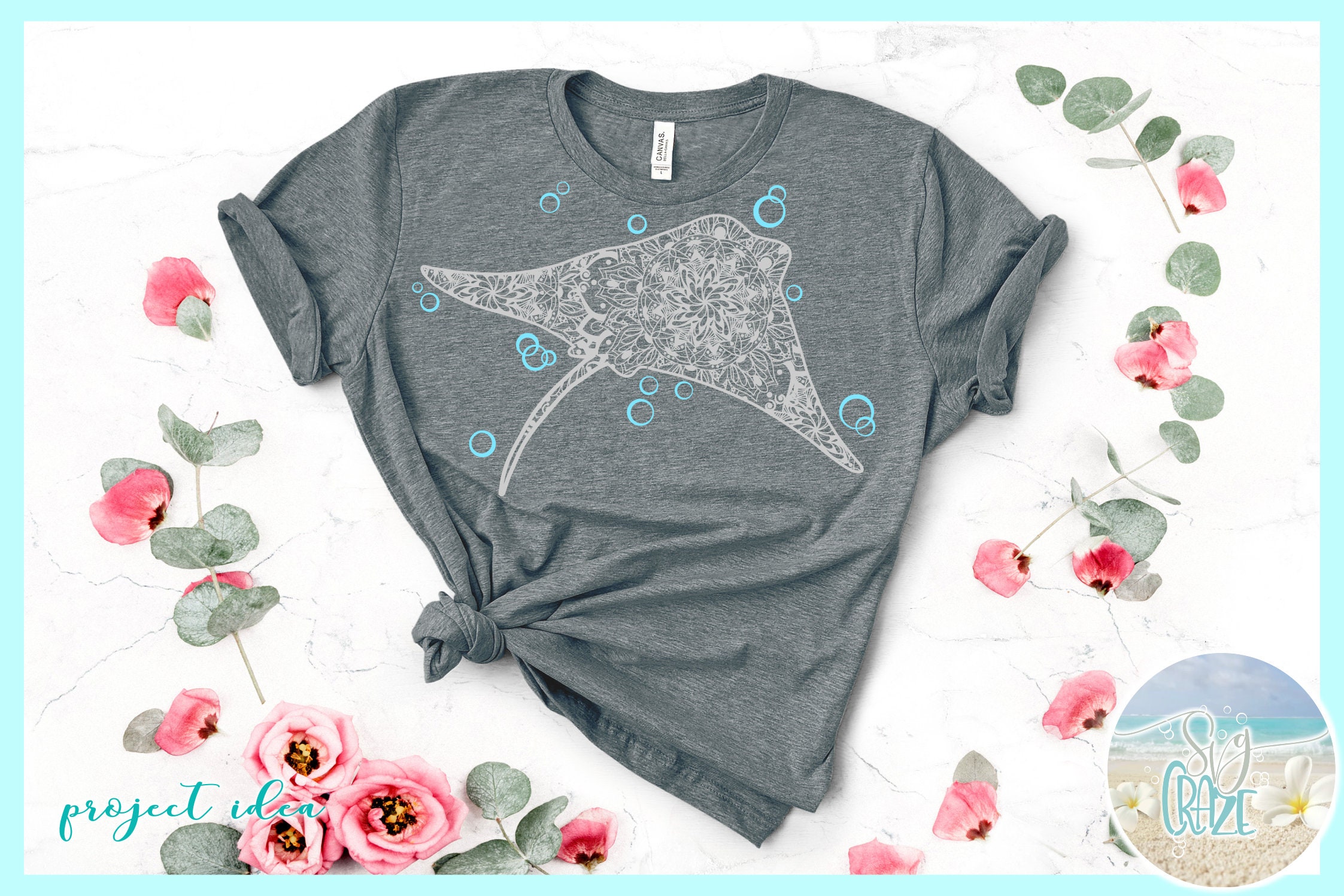 Sting Ray Mandala Zentangle SVG Files for Cricut Silhouette - Etsy