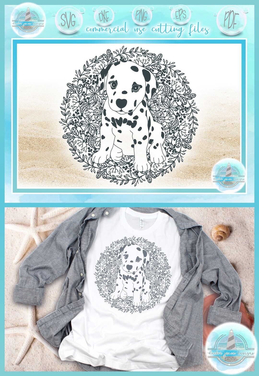 Dalmation Puppy With Mandala Zentangle SVG Files for Cricut Silhouette ...