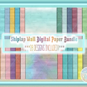 Shiplap Wall Digital Paper Bundle 28 Designs Included 12 X 12 300 DPI ...
