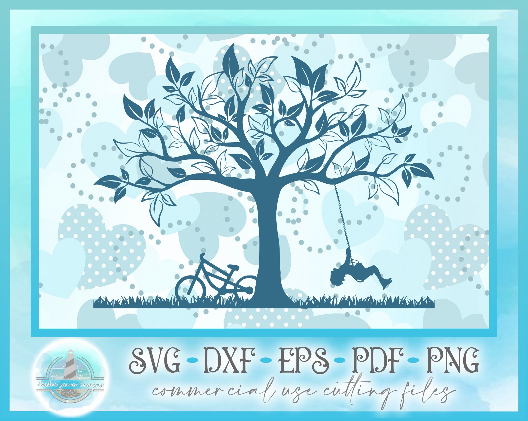 Boy Swinging in Tree Swing SVG Files for Cricut Silhouette | Etsy