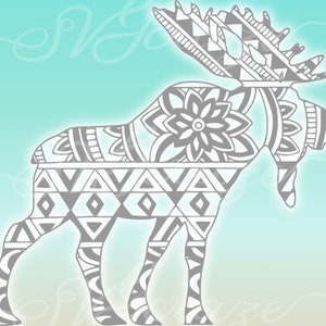 Moose Mandala Zentangle SVG Files for Cricut Silhouette - Dxf Eps Pdf ...