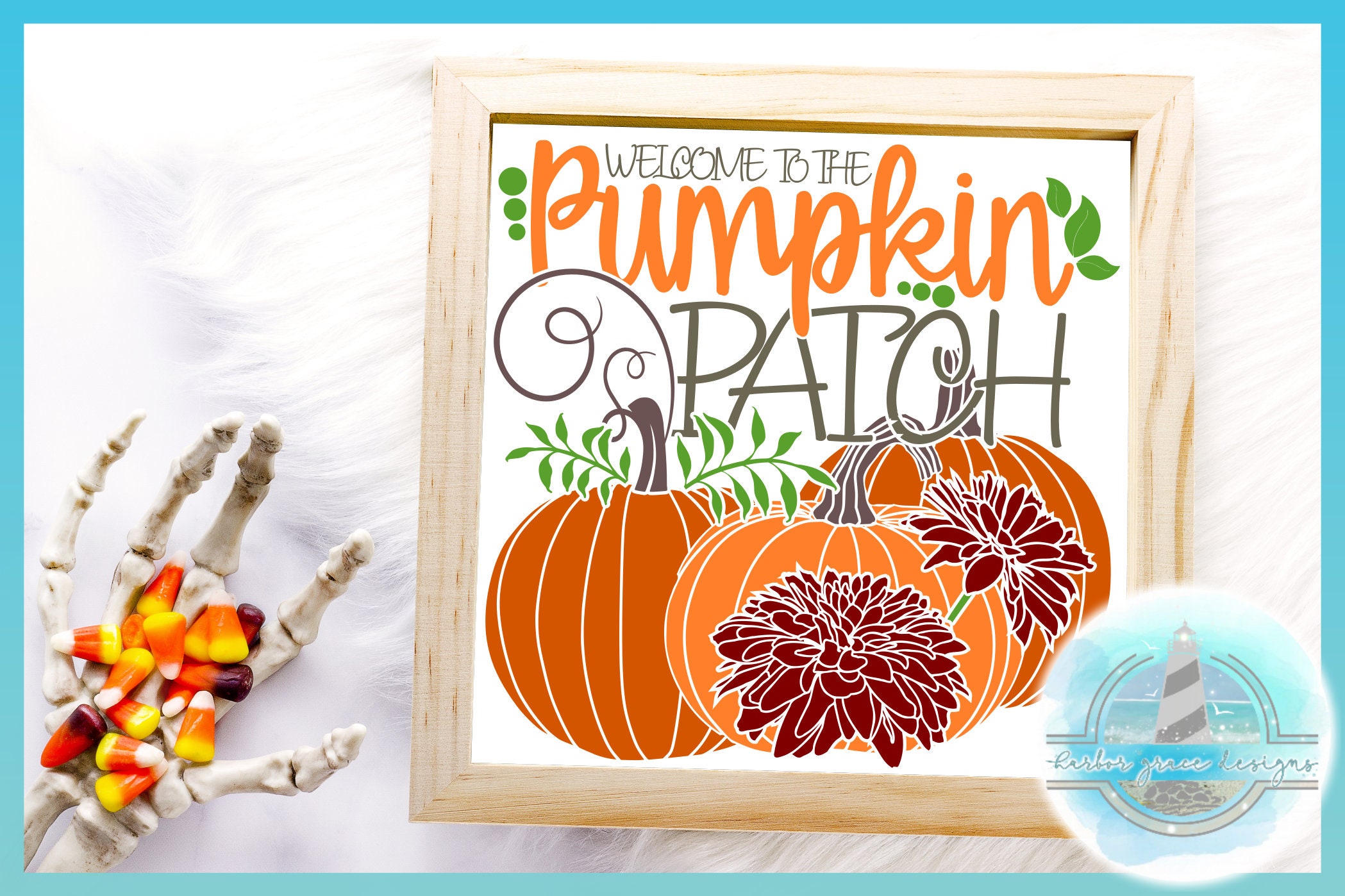 Welcome to the Pumpkin Patch Quote Square Glass Block Frame Design SVG ...