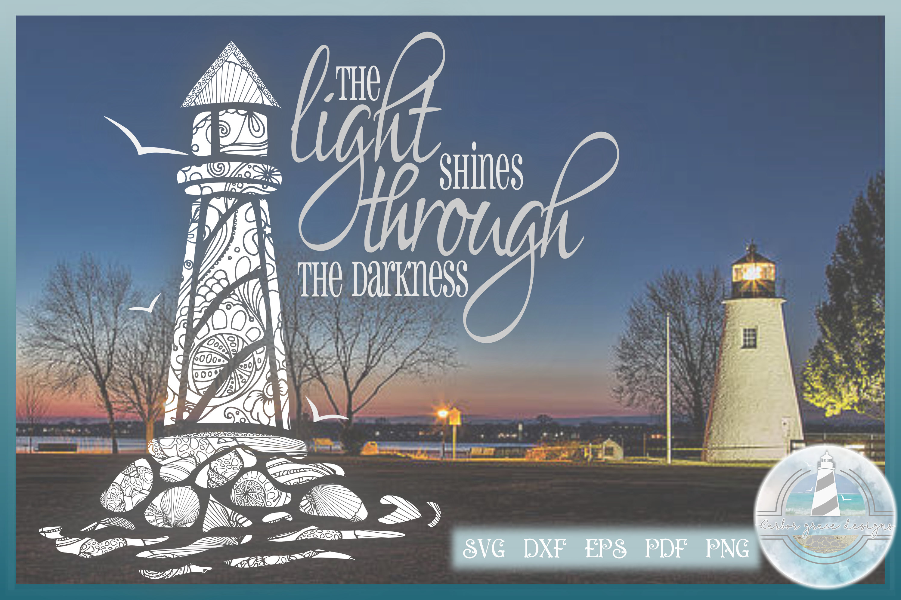 Lighthouse SVG Lighthouse Mandala With Quote the Light - Etsy