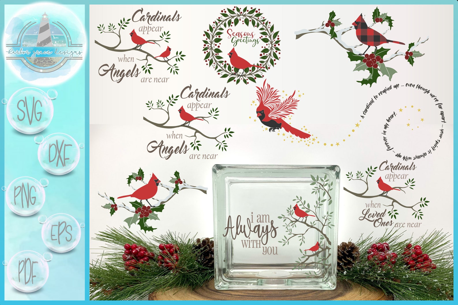 Cardinal Bundle With Quotes SVG Dxf Eps Png PDF A Christmas - Etsy