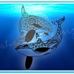 Orca Mandala Zentangle SVG Files for Cricut Silhouette - Dxf Eps Pdf ...