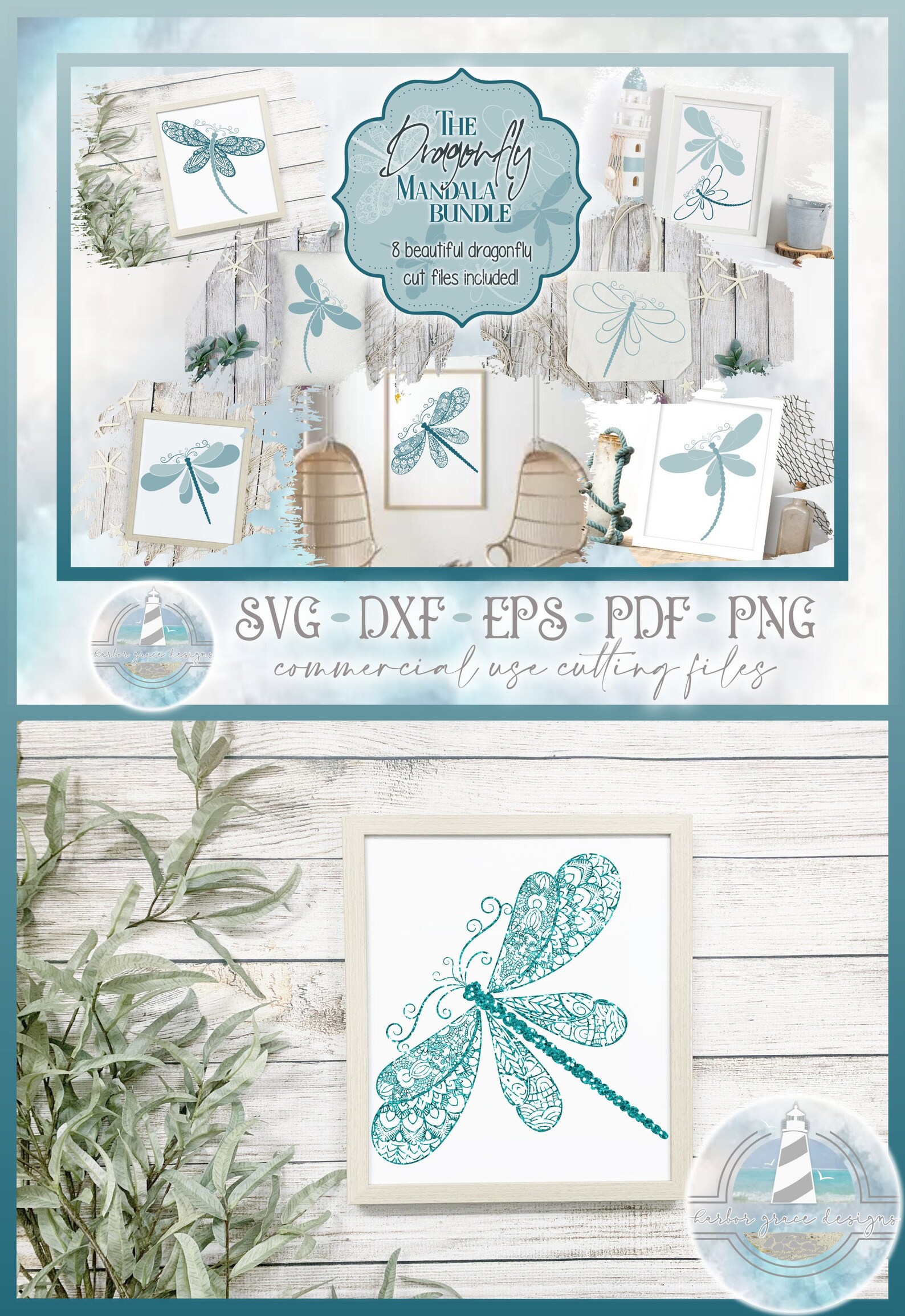 Dragonfly SVG Dragonfly Mandala Zentangle Bundle SVG Files for Cricut ...