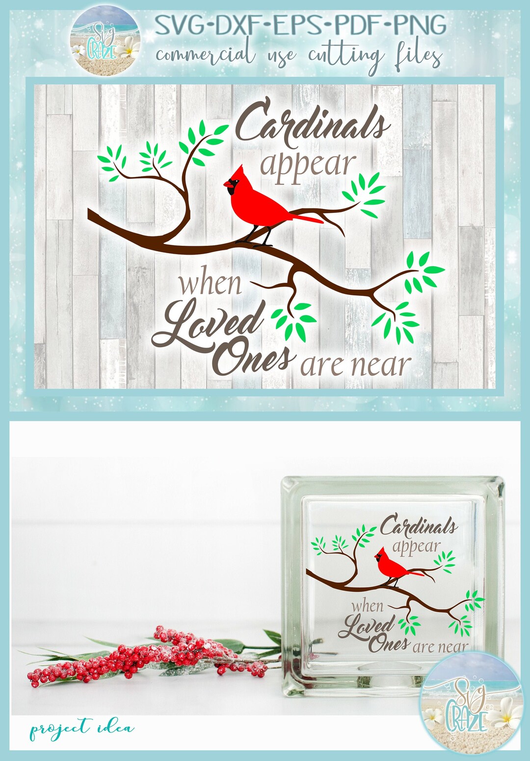 Cardinals Appear When Loved Ones Are Near Christmas Memorial Quote SVG ...