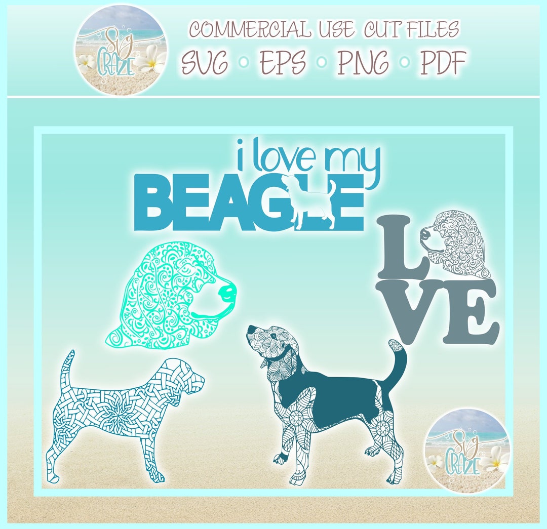 Beagle Mandala Zentangle Bundle SVG Files for Cricut Silhouette - Dxf ...